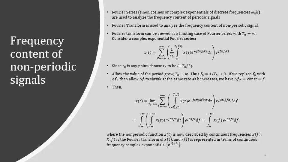 Frequency Content of Non-Periodic Signals
